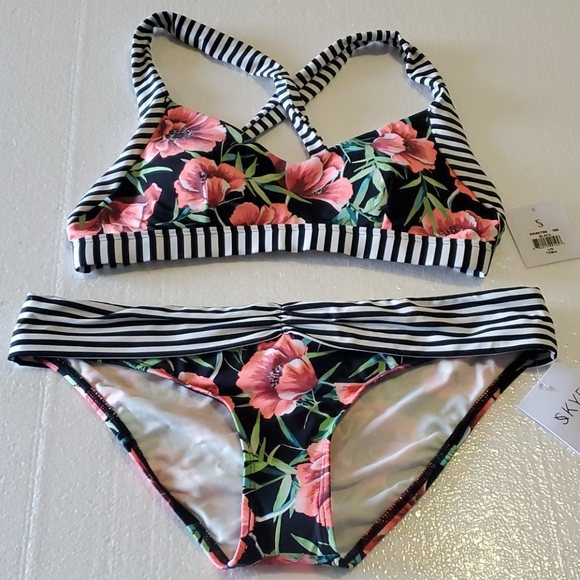 skye | Swim | Skye Floral And Black And White Bikini | Poshmark